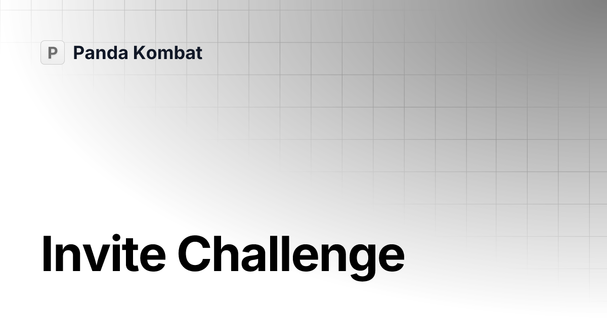 Invite Challenge | Panda Kombat